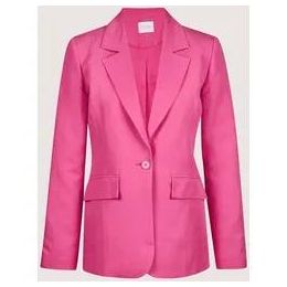 Madeleine Mode Longblazer MADELEINE "Blazer Longblazer", Damen, Gr. 42, rot (korallenpink), Obermaterial: 52% Viskose CV. 48% Leinen LI., Blazer Longblazer