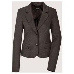 Madeleine Mode Jackenblazer MADELEINE "Kurzblazer Eleganter Einreiher mit Reverskragen", Damen, Gr. 36, braun (braun, melange), Obermaterial: 75% Viskose CV. 24% Polyester PES. 1% Elasthan EL., Modern, Blazer, Dezenter Melange-Effekt