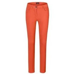 Regular-fit-Jeans GOLDNER "Kurzgr&ouml;&szlig;e Lange Freizeithose BELLA mit Formbund", Damen, Gr. 24, K-Gr, rot (hagebutte), Obermaterial: 65% Baumwolle CO. 31% Polyester PES. 4% Elasthan EL., Jeans