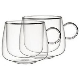 Villeroy & Boch Thermoglas VILLEROY & BOCH "Cappuccino-Gl&auml;ser Artesano Hot & Cold 250 ml 2er Set transparent", bunt (transparent), 2 tlg., Glas, Trinkgef&auml;&szlig;e