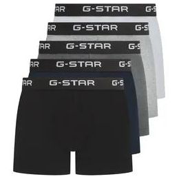 G-Star Raw Boxershorts G-STAR "MAIZE, 5 PACK TRUNKS", Herren, Gr. XL, 5 Stk., schwarz, dunkelgrau marl, hellwei&szlig;, grau marl, navy, Jersey, Obermaterial: 95% Baumwolle, 5% Elasthan, unifarben, eng, Unterhosen, mit Logobund