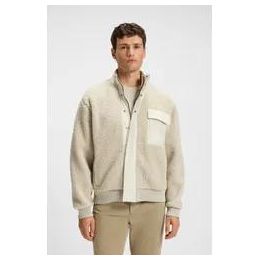 Blouson BOSS ORANGE "Ze cozysolid", Herren, Gr. XXL, light beige271, Pl&uuml;sch, Obermaterial: 100% Polyester, unifarben, regular fit normal, hoch geschlossener Ausschnitt, B&uuml;ndchen, Jacken Blouson, Teddy Fell Fleece Kuschel Pl&uuml;sch Jacke