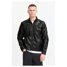 Lederjacke Blend "BHElon", Herren, Gr. XXL, schwarz, 100% Polyurethan, unifarben, Basic, schmal normal, ohne Ausschnitt, abgesteppt, Jacken, Moderne Kunstlederjacke mit Taschen