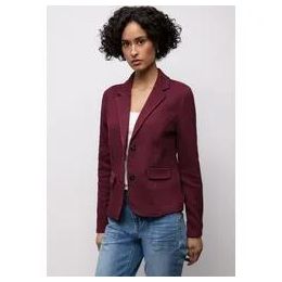 Kurzblazer Street One, Damen, Gr. 34, truffle rot, Web, 73% Baumwolle, 24% Polyester, 3% Elasthan, Strukturmuster, regular fit normal, V-Ausschnitt, normaler Saum, Blazer Kurzblazer