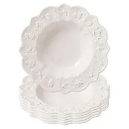 Villeroy & Boch Suppenteller VILLEROY & BOCH "Suppenteller Toy's Delight Royal Classic &oslash; 23,2 cm 6er Set wei&szlig;", wei&szlig;, L:23,2cm, Speiseteller