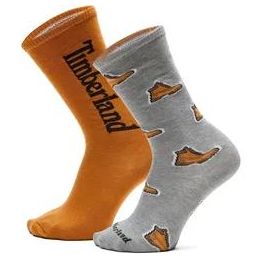 Freizeitsocken Timberland, Herren, Gr. M (39/43), grau (medium grau heather), Materialmix, bedruckt, unifarben, elastisch, Socken