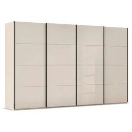 Schwebet&uuml;renschrank Rauch "Kleiderschrank Schrank Garderobe Schlafzimmerschrank SCALE-FYRA", beige (champagner, glas champagner, griffleisten schwarz), B:360cm H:223cm T:68cm, Holzwerkstoff, Schr&auml;nke, Schwebet&uuml;renschrank, edle viergeteilte T&uuml;ren mit Glas-Front viele Farben MADE IN GERMANY
