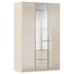 Dreht&uuml;renschrank OTTO HOME "Kleiderschrank Kleiderschr&auml;nke Schrank Garderobe AGORDO mit Glasfront", beige (beige, glas beige (champagner)), B:136cm H:210cm T:54cm, Holzwerkstoff, Schr&auml;nke, Dreht&uuml;renschrank, mit Au&szlig;enschubk&auml;sten, in 7 Breiten und 2 H&ouml;hen MADE IN GERMANY