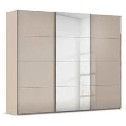 Schwebet&uuml;renschrank Rauch "Kleiderschrank Schrank Garderobe Schlafzimmerschrank SCALE-FYRA", beige (fango, glas fango, griffleisten chrom), B:271cm H:223cm T:68cm, Holzwerkstoff, Schr&auml;nke, Schwebet&uuml;renschrank, edle viergeteilte T&uuml;ren Spiegel/Glas-Mix viele Farben MADE IN GERMANY