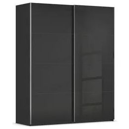 Schwebet&uuml;renschrank Rauch "Kleiderschrank Schrank Garderobe Schlafzimmerschrank SCALE-FYRA", schwarz (schwarz, glas schwarz, griffleisten chrom), B:181cm H:223cm T:67cm, Holzwerkstoff, Schr&auml;nke, Schwebet&uuml;renschrank, edle viergeteilte T&uuml;ren mit Glas-Front viele Farben MADE IN GERMANY