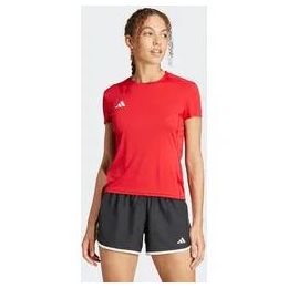 Laufshirt Adidas PERFORMANCE "ADIZERO ESSENTIALS RUNNING", Damen, Gr. M, rot (team power rot 2), Obermaterial: 100% Polyester, normal, Rundhals, Shirts Laufshirt