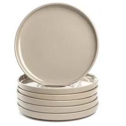 Teller-Set Leonardo "Speiseteller ROMA, Keramikteller, ca. 22 cm, 6-teilig", beige, 6 Stk., Keramik, Geschirr-Sets, Teller Set, Geschirr-Set, Service, sp&uuml;lmaschinengeeignet