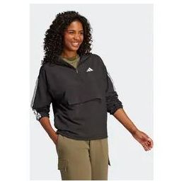 Windbreaker Adidas SPORTSWEAR "ESSENTIALS 3-STREIFEN LIFESTYLE WOVEN", Damen, Gr. XS, schwarz-wei&szlig; (schwarz, wei&szlig;), Obermaterial: 100% Polyamid, Jacken Windbreaker