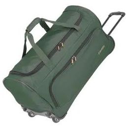 Reisetasche Travelite "Basics Fresh 71 cm Duffle Bag mit Rollen", Gr. B/H/T: 71cm x 36cm x 35cm, gr&uuml;n (dunkelgr&uuml;n), Polyester, Taschen Reisetasche, gro&szlig;e Duffle Bag aus strapazierf&auml;higem Material, ideal als Reisegep&auml;ck