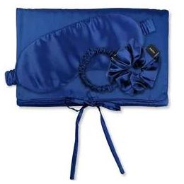 Seidentuch AILORIA "Tasche, Schlafmaske, Scrunchie S & Scrunchie M TRAVEL SET", Damen, blau (midnight blau), Obermaterial: 100% Seide silk., Modet&uuml;cher