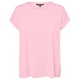 V&eacute;ro Moda Rundhalsshirt VERO MODA "VMAVA PLAIN SS TOP GAJRS NOOS", Damen, Gr. S, rosa (pink, a, boo), Jersey, Obermaterial: 95% Lyocell, 5% Elasthan, unifarben, regular fit normal, Rundhals, Shirts Rundhalsshirt, Materialmix, regular fit