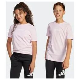 T-Shirt Adidas SPORTSWEAR "ESSENTIALS KIDS", Jungen, Gr. 176, pink (clear pink, wei&szlig;), Obermaterial: 100% Baumwolle, Rundhals, Shirts T-Shirt, sportlicher Stil, Rundhalsausschnitt, l&auml;ssige Passform