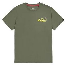 T-Shirt Alpha Industries "Pearl Harbor Backprint T-Shirt", Herren, Gr. M, gr&uuml;n (schwarz olive), Obermaterial: 100% Baumwolle, Shirts T-Shirt