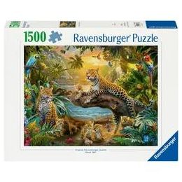 Puzzle Ravensburger "Leopardenfamilie im Dschungel", bunt, Puzzles, KinderB:80cm H:60cm, Pappe, Made in Germany, B:80cm H:60cm