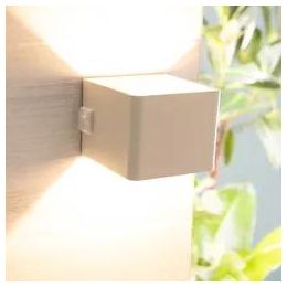 Brilliant Au&szlig;en-Wandleuchte "Iseo - portable Akkuleuchte inkl. Magnetplatte", wei&szlig; (mattwei&szlig;), 1, H: 8cm, 1 Stk., Leuchten, Akku, 300 lm, 3000 K, USB, schwarz, mobile Au&szlig;enlampe, Wandlampe