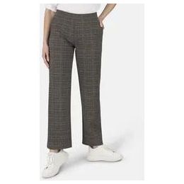 Schlupfhose STOOKER WOMEN "Mary Jersey Wide leg fit Schlupfhose", Damen, Gr. 44, L&auml;nge 30, braun (braun check), Jersey, 67% Viskose, 27% Polyamid, 6% Elasthan, weit lang, Hosen Schlupfhose, Wide Leg Fit Casual Clean Wash Jersey f&uuml;r Damen