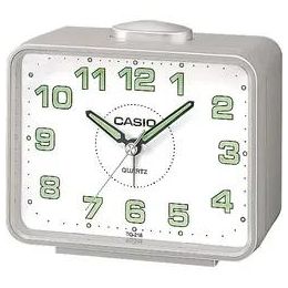 Quarzwecker Casio "TQ-218-8EF", silber (silberfarben), Wecker, Wecker, Leuchtzeiger, Leuchtziffern, Schlafzimmer, Geschenkidee