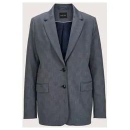 Madeleine Mode Jackenblazer MADELEINE "Blazer Legerer Longblazer mit dezentem Karomuster", Damen, Gr. 40, blau (nebelblau, graphit, melange), Obermaterial: 62% Polyester PES. 35% Viskose CV. 3% Elasthan EL., Modern, normal, Blazer