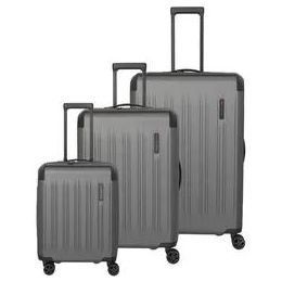 Trolleyset Travelite "DYNAMIIC 3-teilig Hartschale", grau (anthrazit), ABS, unifarben mit Farbeins&auml;tzen, Koffer-Sets, ABS-Hartschale und Volumenerweiterung