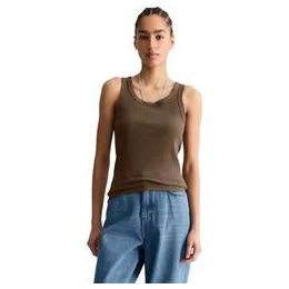 Marc O'Polo T-Shirt MARC O'POLO DENIM "aus Organic-Cotton-Rib-Jersey", Damen, Gr. XXS, hazelnut braun, Obermaterial: 96% Baumwolle, 4% Elasthan, unifarben, slim fit, Rundhals, Shirts T-Shirt