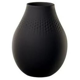 Villeroy & Boch Dekovase VILLEROY & BOCH "Vase Perle Manufacture Collier 20 cm", schwarz (noir), Vasen