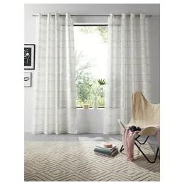 Gardine OTTO HOME "Sirii", beige, B:140cm H:175cm, Polyester, Polyester, Gardinen, Gardine, Halbtransparent, angenehme Haptik, mit Streifen, modern