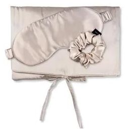 Seidentuch AILORIA "Tasche, Schlafmaske & Scrunchie M aus Seide TRAVEL SET BEAUTY M", Damen, beige, Obermaterial: 100% Seide silk., Modet&uuml;cher