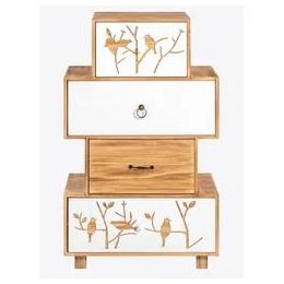 Kommode Heine HOME, beige (natur, wei&szlig;), B:55cm H:90cm T:36cm, MDF, Sideboards, Kommode