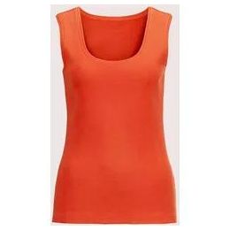 Madeleine Mode Tr&auml;gertop MADELEINE "Tanktop &Auml;rmelloses Rippen-Top", Damen, Gr. 40, orange (blutorange), Obermaterial: 46% Baumwolle CO. 46% Modal CMD. 8% Elasthan EL., Tops Tr&auml;gertop