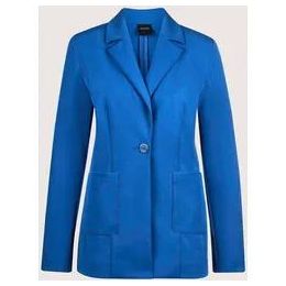 Madeleine Mode Longblazer MADELEINE "Blazer Longblazer", Damen, Gr. 34, blau (royalblau), Obermaterial: 92% Polyester PES. 8% Elasthan EL., Modern, normal, Blazer Longblazer