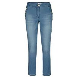 Regular-fit-Jeans Alba Moda "Jeans Jeans mit Goldknopf", Damen, Gr. 34, N + K Gr, beige (bleached), Obermaterial: 98% Baumwolle CO. 2% Elasthan EL., Jeans