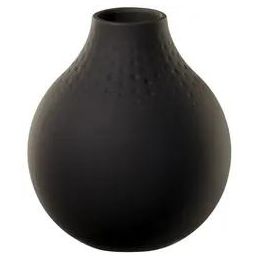 Villeroy & Boch Dekovase VILLEROY & BOCH "Vase Perle Manufacture Collier 12 cm", schwarz (noir), Vasen
