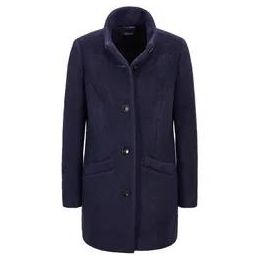 Langmantel GOLDNER "Stepp-Winterjacke mit Kapuze", Damen, Gr. 38, blau (marine), Obermaterial: 50% Polyester PES. 50% Wolle mw., figurumspielend, M&auml;ntel, Mit hochwertigem Twillfutter