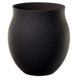Villeroy & Boch Dekovase VILLEROY & BOCH "Vase Manufacture Collier 18 cm", schwarz (noir), Vasen
