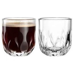 Latte-Macchiato-Glas Leonardo "Kaffeegl&auml;ser (3) Gocce 220 ml 2er Set transparent", bunt (transparent), 2 tlg., Glas, Trinkgef&auml;&szlig;e, Latte-Macchiato-Glas