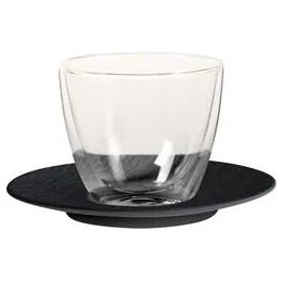 Villeroy & Boch Latte-Macchiato-Glas VILLEROY & BOCH "Caf&eacute; au Lait-Set Manufacture Rock 250 ml schwarz", schwarz, 2 tlg., Trinkgef&auml;&szlig;e, Latte-Macchiato-Glas