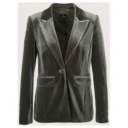 Madeleine Mode Jackenblazer MADELEINE "Samtblazer Eleganter Samtblazer mit breitem Revers", Damen, Gr. 40, grau (bleigrau), Obermaterial: 95% Polyester PES. 5% Elasthan EL., Modern, Blazer, Samt
