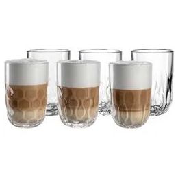 Latte-Macchiato-Glas Leonardo "Latte Macchiato Gl&auml;ser-Set (1/2/3) Gocce 60 ml 6er Set transparent", bunt (transparent), 6 tlg., Glas, Trinkgef&auml;&szlig;e, Latte-Macchiato-Glas