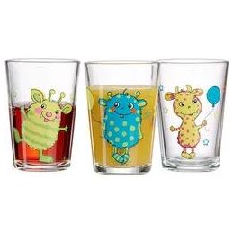 Ritzenhoff & Breker Kinderbecher RITZENHOFF & BREKER "Kindergl&auml;ser Monsterchen 205 ml 3er Set bunt", bunt, 3 tlg., Glas, Trinkgef&auml;&szlig;e, Kinderbecher