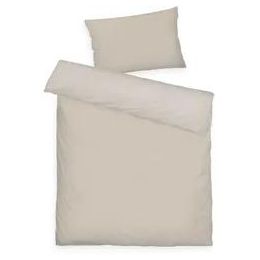 Babybettw&auml;sche Tom Tailor HOME "TWO-TONE SOLID COLORS in Gr. 100x135cm", beige (sunny sand), B/L: 100cm x 135cm, 1 Stk., 1 Stk., Satin, B/L: 40cm x 60cm, 2 Stk., Satin, Obermaterial: 100% Baumwolle, Bettw&auml;sche, new bedroom, Doppelnaht am Kissen