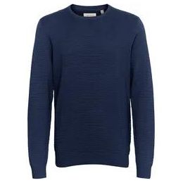 Strickfleece-Pullover Blend "Strickpullover BHREDHILL CREW NECK KNIT NOOS", Herren, Gr. XXL, blau (marineblaus), Obermaterial: 100% Baumwolle CO., Pullover