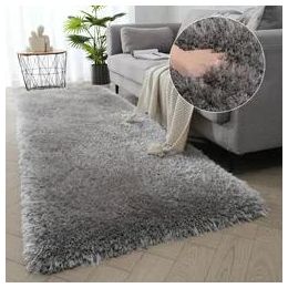 Hochflor-L&auml;ufer OTTO HOME "Micro exclusiv Teppich, sehr hoher Flor, weich durch Mikrofaser" Gr. 12, grau, B:80cm H:78mm L:250cm, Kunstfaser, Teppiche, weich, Microfaser, unifarben, Schlafzimmer, Wohnzimmer, Esszimmer