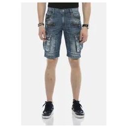 Cipo & Baxx Jeansbermudas CIPO & BAXX "Bermuda & Short", Herren, Gr. 33, Normalgr&ouml;&szlig;en, blau, 98% Baumwolle, 2% Elasthan, unifarben, regular fit kurz, Jeans, aus Baumwollmix