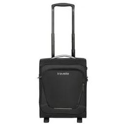 Handgep&auml;ck-Trolley Travelite "JETPACK Easy 2 Cabin Handgep&auml;ck Koffer", Gr. B/H/T: 30cm x 40cm x 20cm 21 l, schwarz, Polyester, unifarben mit Farbeins&auml;tzen, Koffer