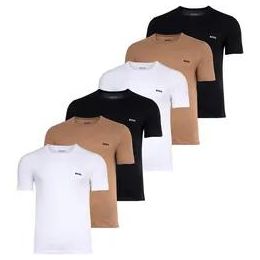 T-Shirt BOSS "T-Shirt T-Shirt RN 3P Classic 6er Pack", Herren, Gr. XXL, bunt (schwarz, wei&szlig;, hellbraun), Obermaterial: 100% Baumwolle CO., Shirts T-Shirt